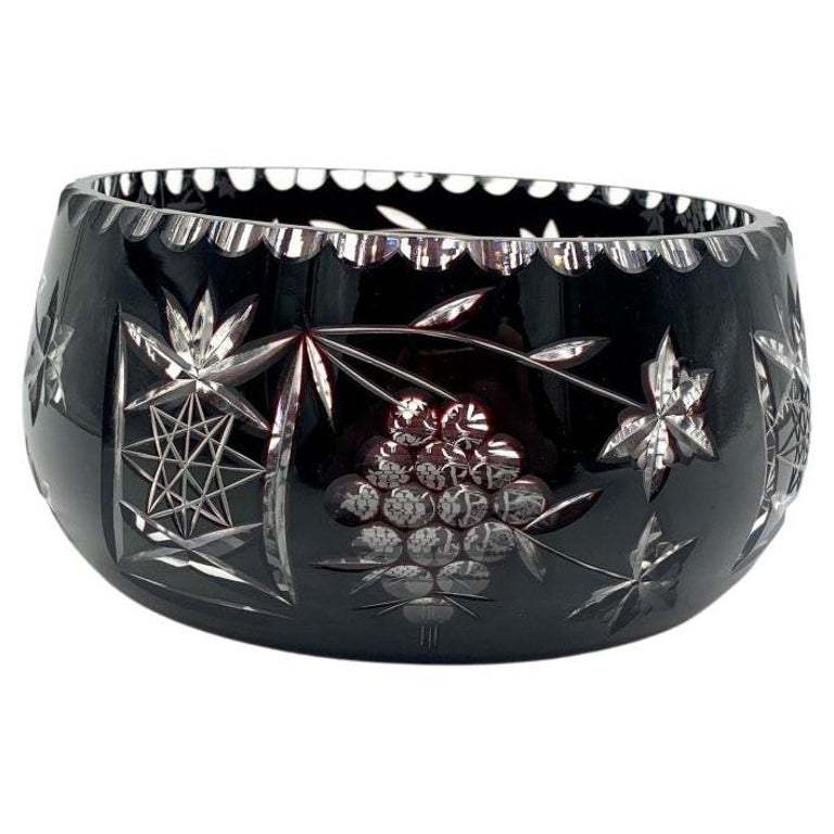Crystal Maroon Bowl, Poland, 1960s For Sale at 1stDibs