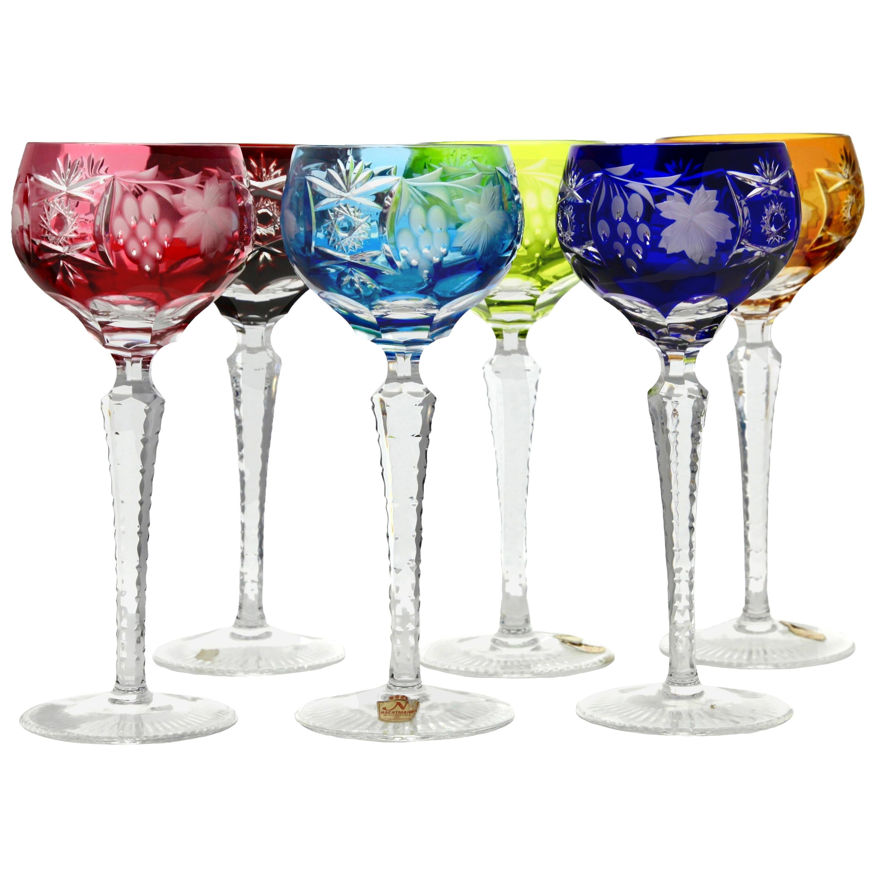 Stunning Collection of 21 Heavy Cut Lead Crystal Stemmed Wine Goblets ...