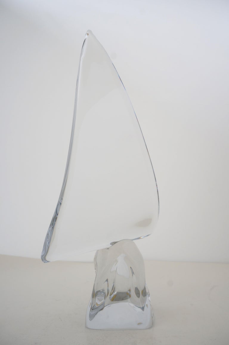 Crystal Sailboat Figure by Daum France at 1stDibs