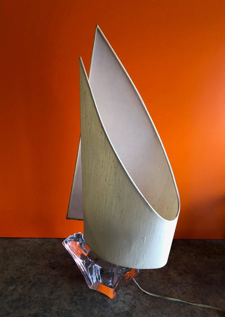 Crystal Sailboat Table Lamp Sculpture by Daum France at 1stDibs