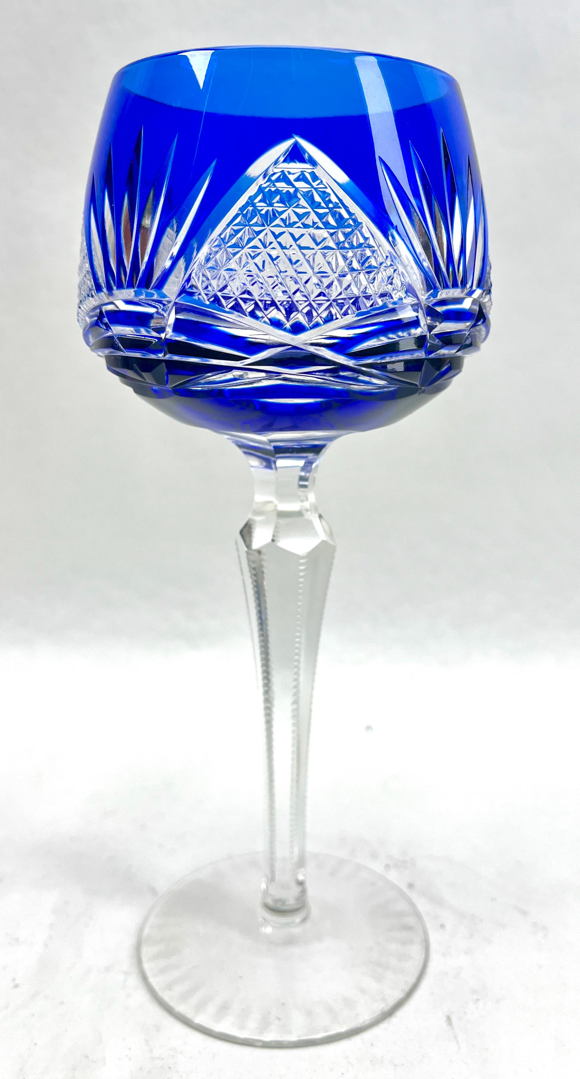 Crystal Set of 6 Nachtmann Stem Glasses with Overlay Cut to Clear For ...