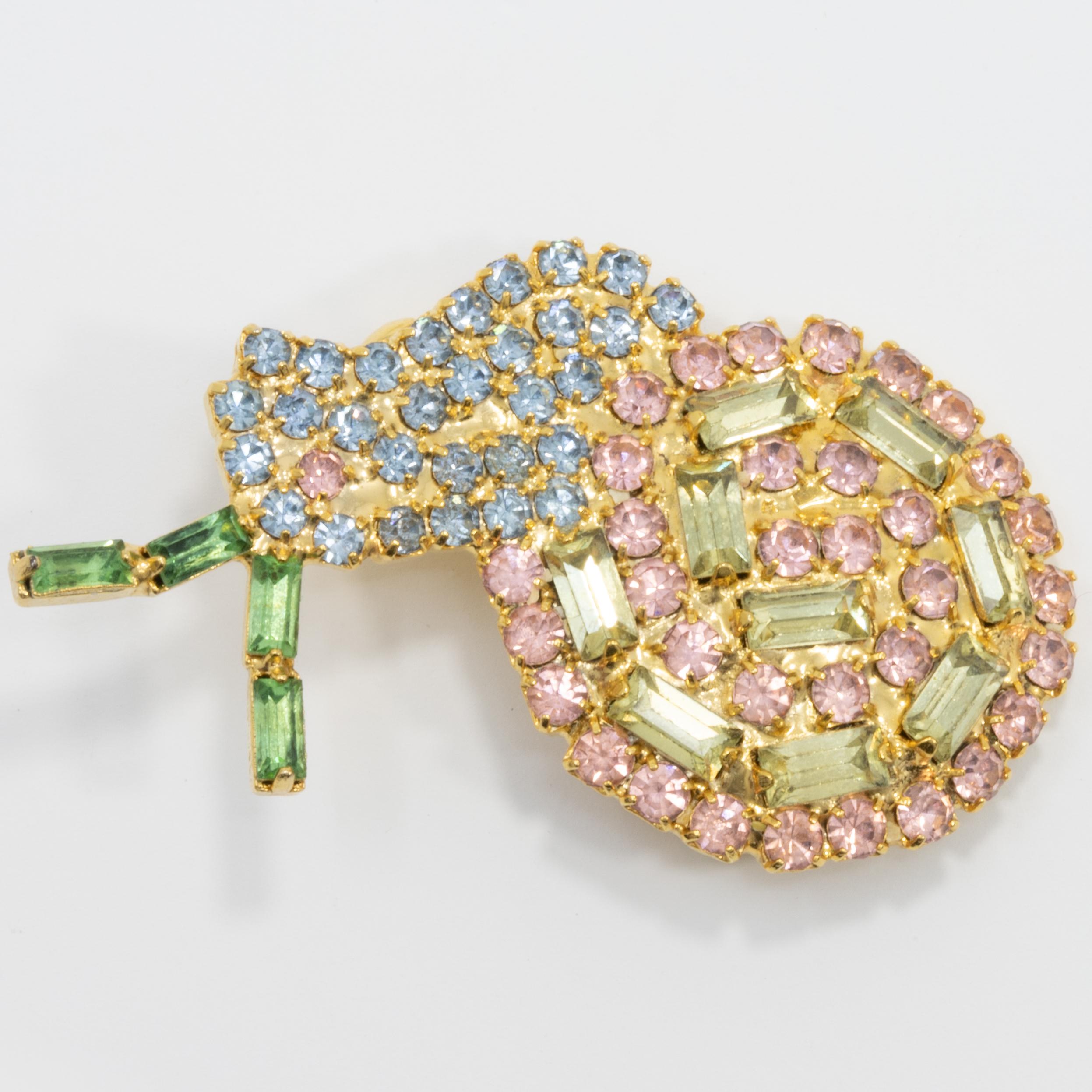 Crystal Snail Pin Brooch in Gold, Vintage Late 1900s For Sale at ...