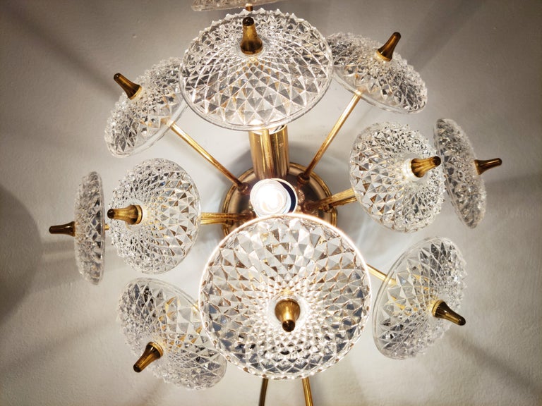 Crystal Sputnik Wall Light by Val Saint Lambert, 1960s at 1stDibs