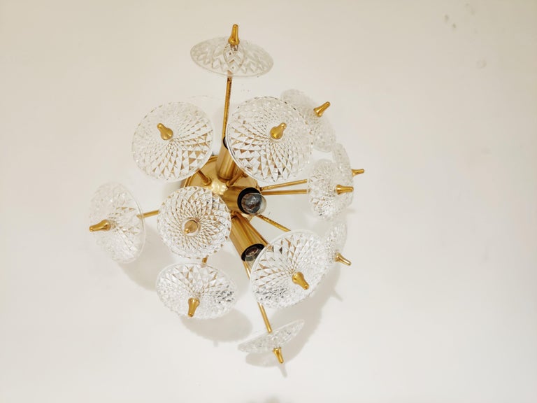 Crystal Sputnik Wall Light by Val Saint Lambert, 1960s at 1stDibs