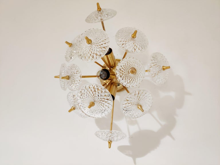 Crystal Sputnik Wall Light by Val Saint Lambert, 1960s at 1stDibs