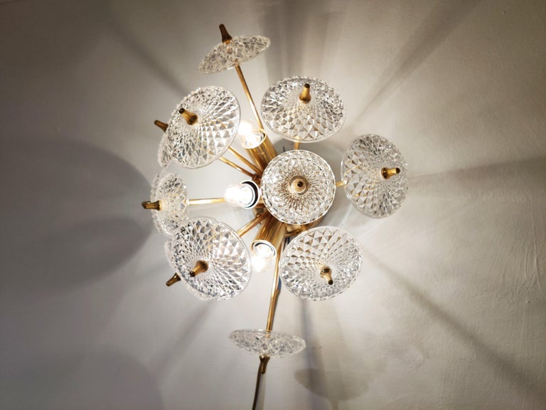 Crystal Sputnik Wall Light by Val Saint Lambert, 1960s at 1stDibs