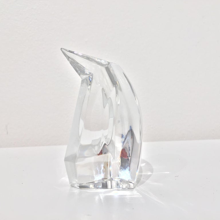 Crystal Stylized Penguin Sculpture by Val St. Lambert Crystal Factory ...