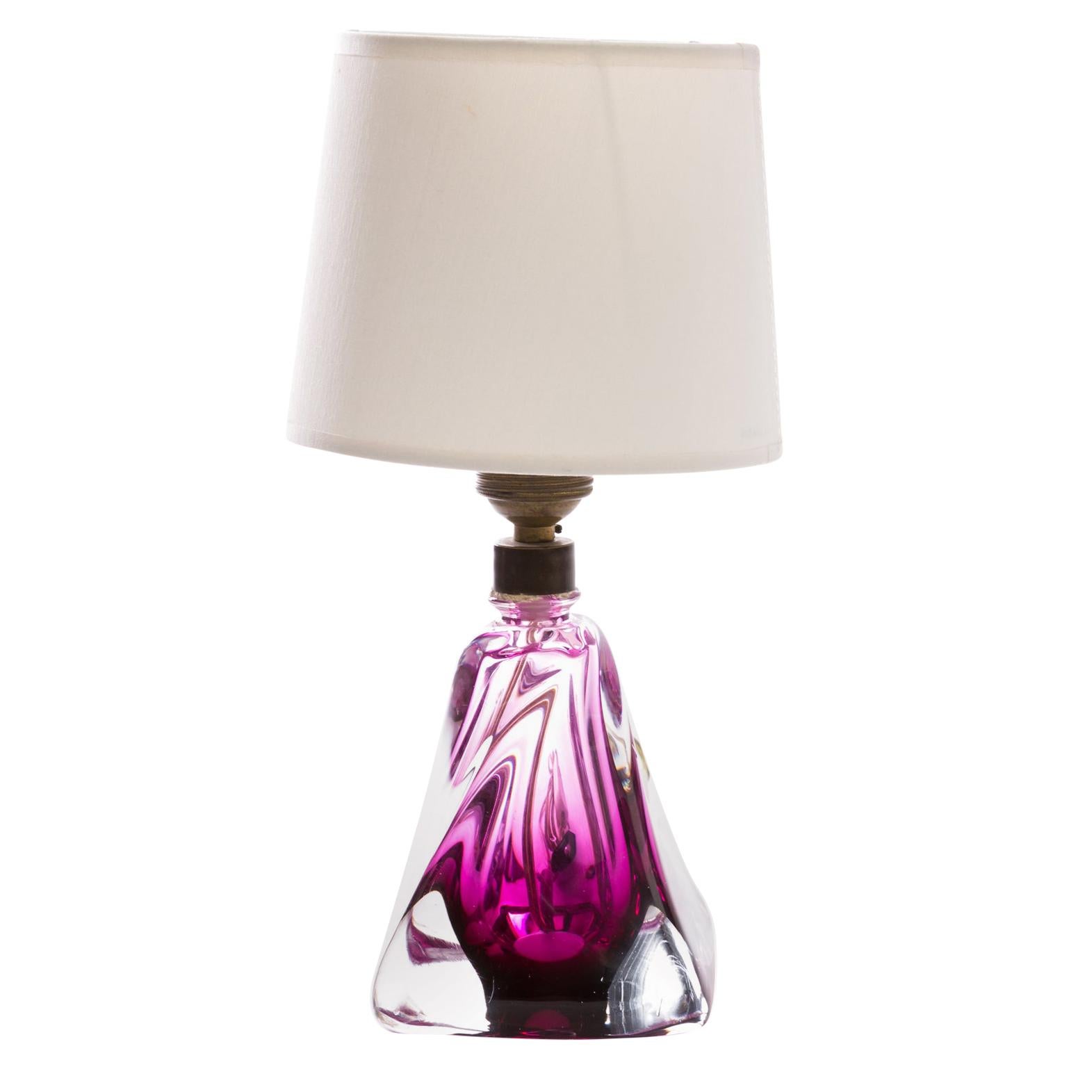 Val St Lambert Glass Lamp - 12 For Sale on 1stDibs