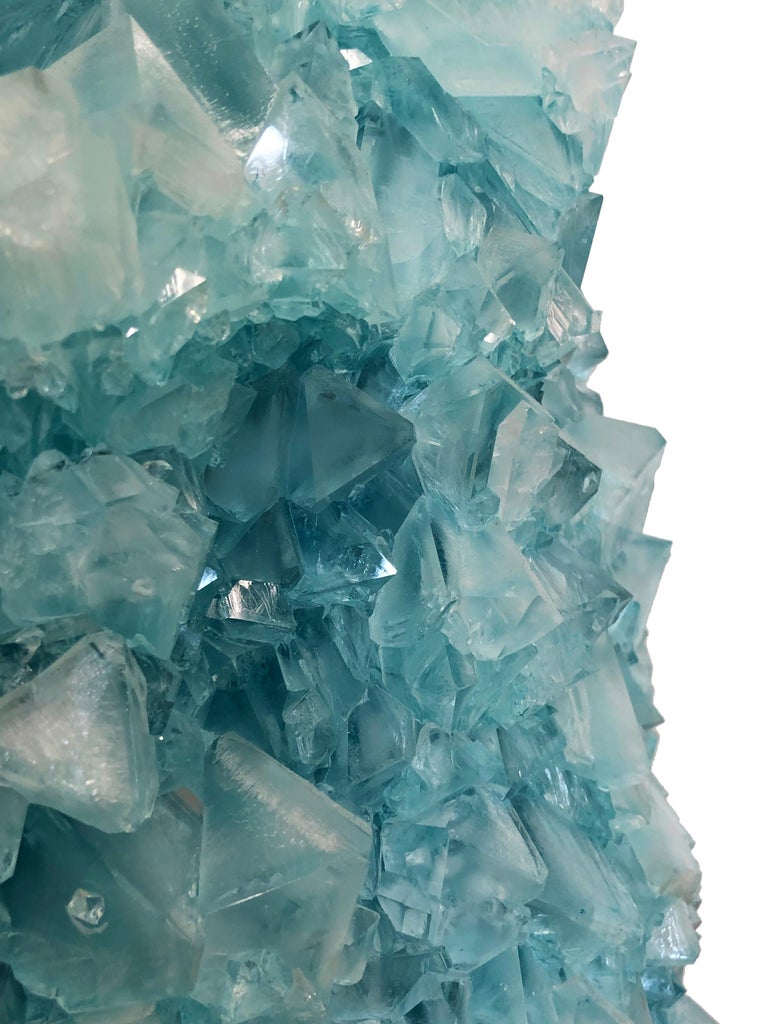 Crystal Vase Ice Blue Large by Isaac Monte at 1stDibs