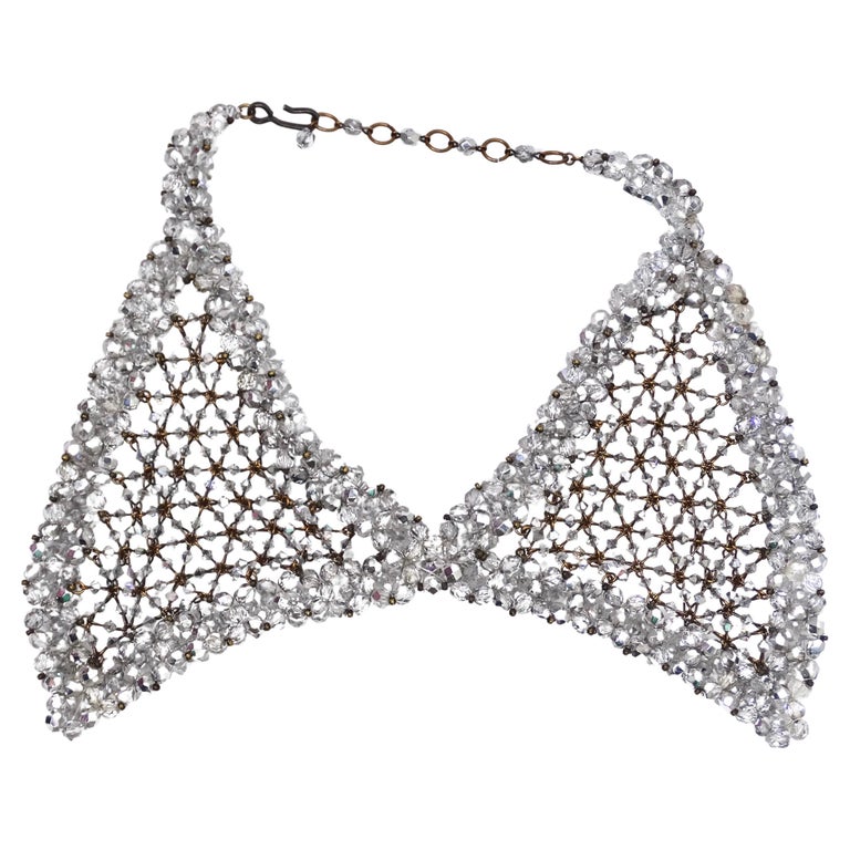 Crystalized Metal-Mesh Collar-Motif Choker For Sale at 1stDibs