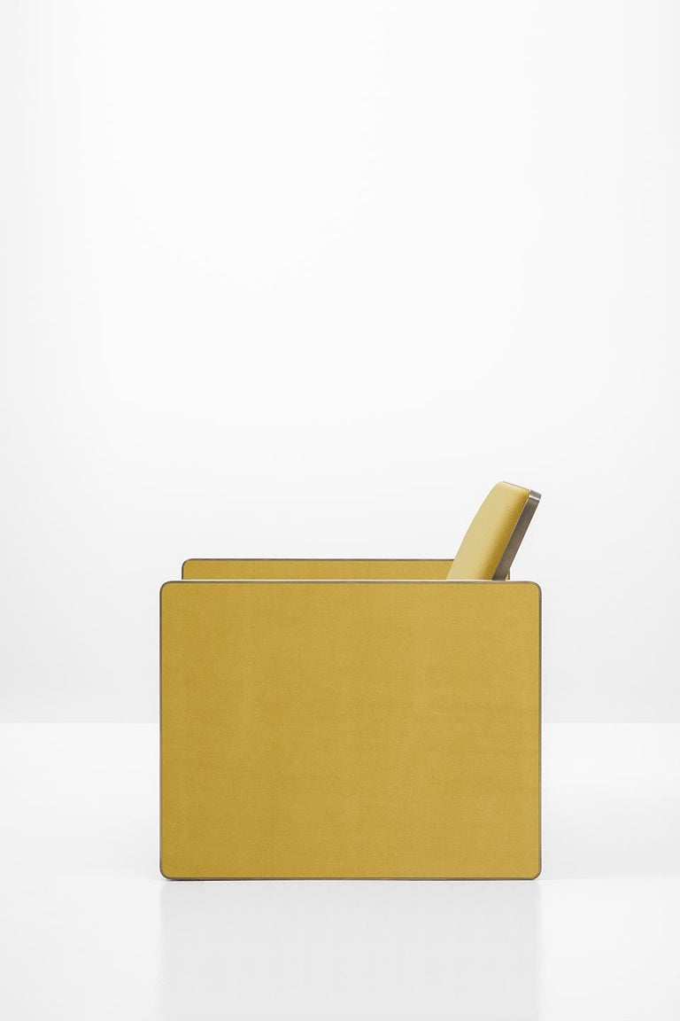 Cuba Armchair Upholstered in Fabric with Edges in Brushed Brass by ...