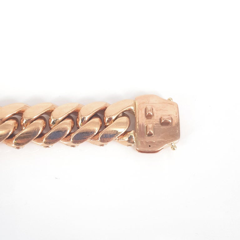 10ct Yellow Gold Diamond Cuban Link Chain For Sale at 1stDibs