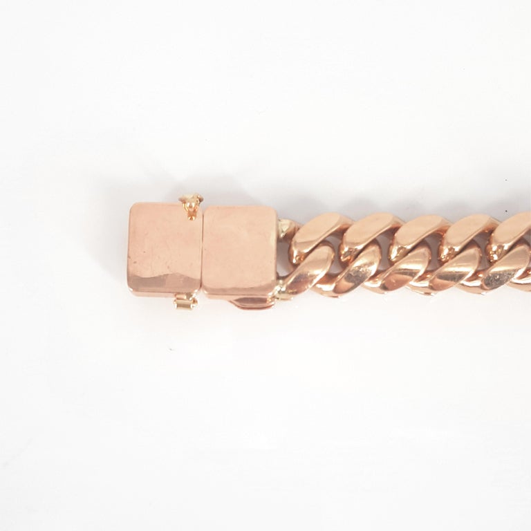 10ct Yellow Gold Diamond Cuban Link Chain For Sale at 1stDibs