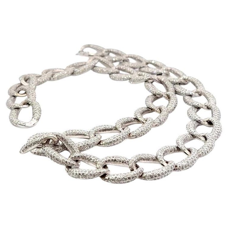 Cuban Link Diamond Chain Necklace For Sale at 1stDibs