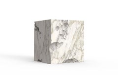 Beautiful Cocobolo and Inset Marble Dice Cube Side Table at 1stDibs