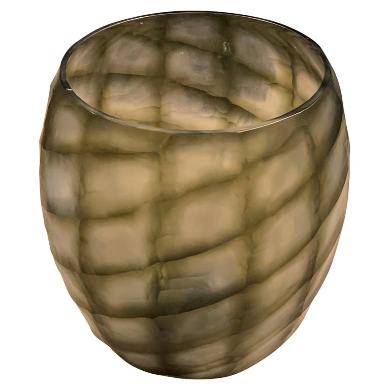 Cube Pattern Glass Vase, Indonesia, Contemporary at 1stDibs