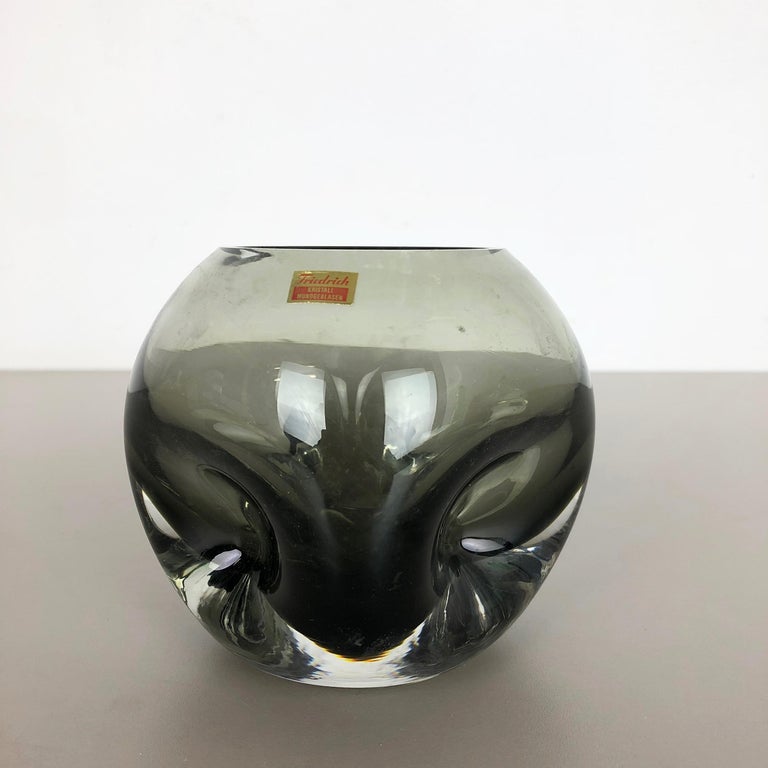 Cubic Green Handblown Crystal Glass Vase by Friedrich Kristall, Germany ...