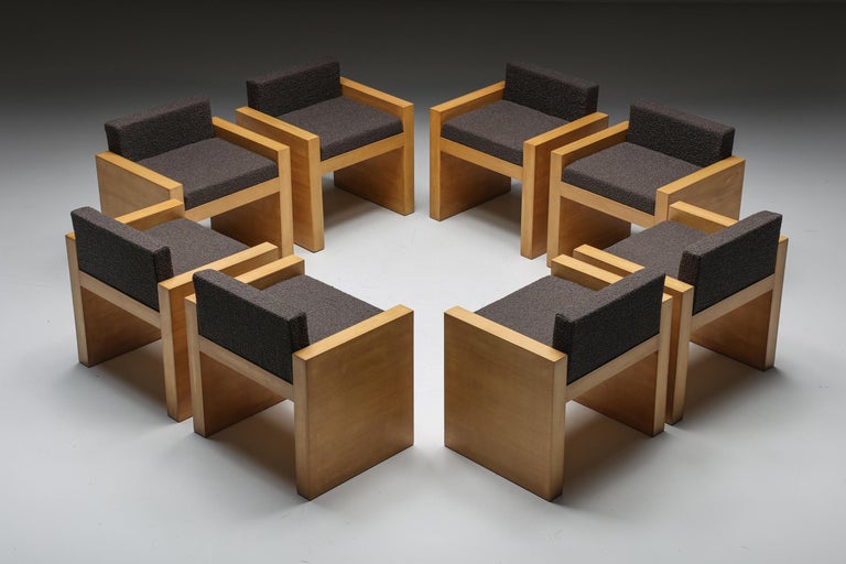 Cubic Lounge Chairs in Dark Grey Upholstery, Europe, 1980s For Sale at ...