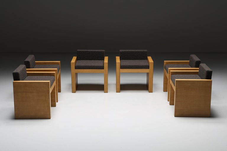 Cubic Lounge Chairs in Dark Grey Upholstery, Europe, 1980s For Sale at ...