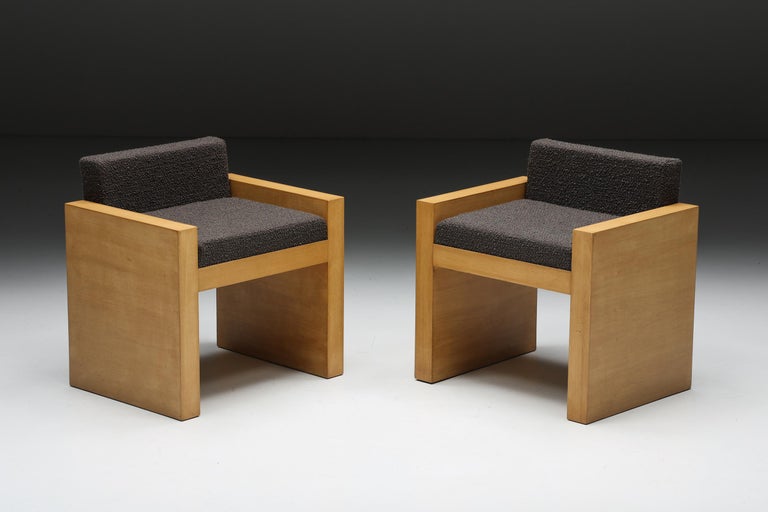 Cubic Lounge Chairs in Dark Grey Upholstery, Europe, 1980s For Sale at ...