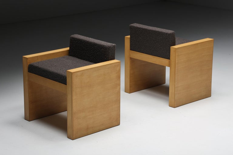 Cubic Lounge Chairs in Dark Grey Upholstery, Europe, 1980s For Sale at ...