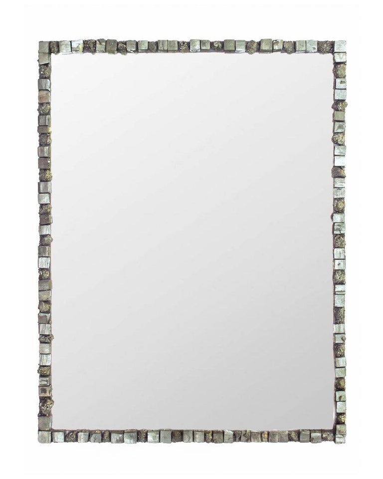 Cubic Pyrite Framed Mirror with Original 19th Century Beveled Glass at ...