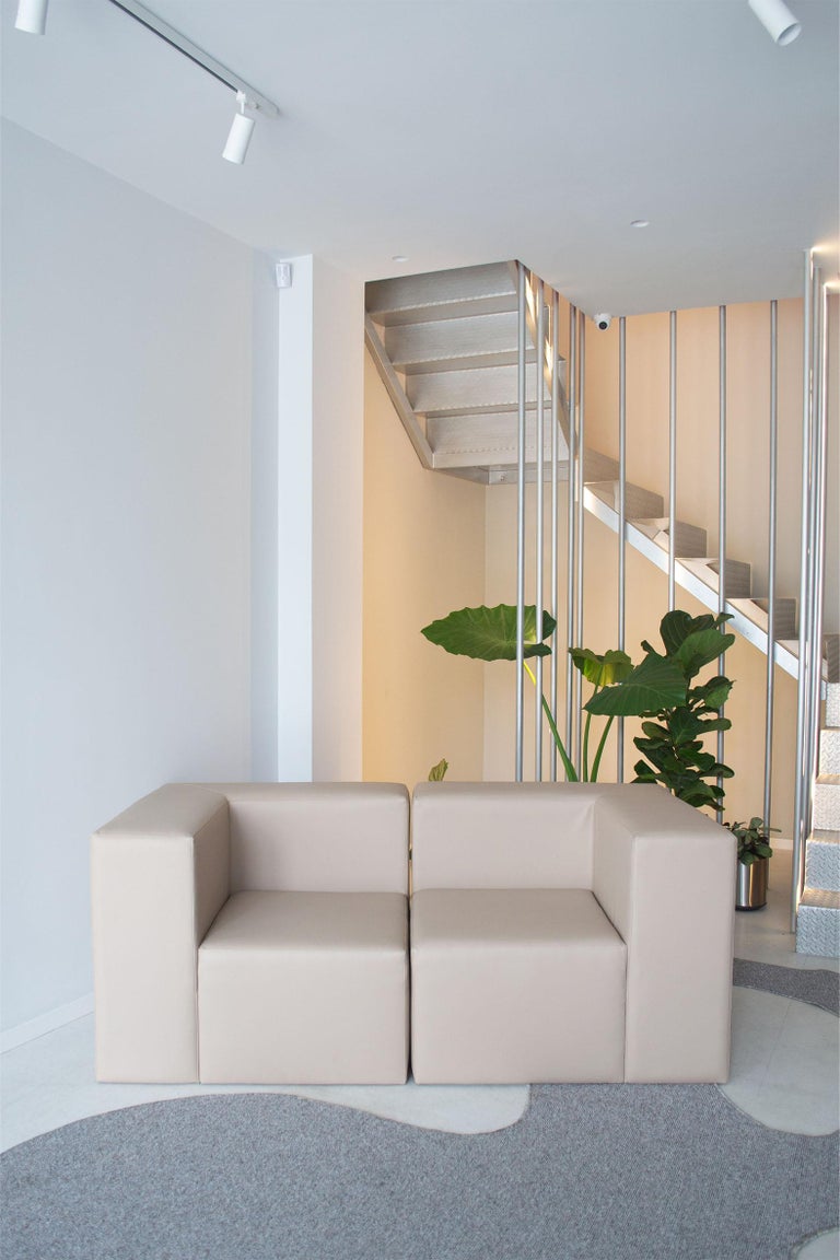 Cubic Seat Module in Marine Leather by Studio Christinekalia For Sale ...