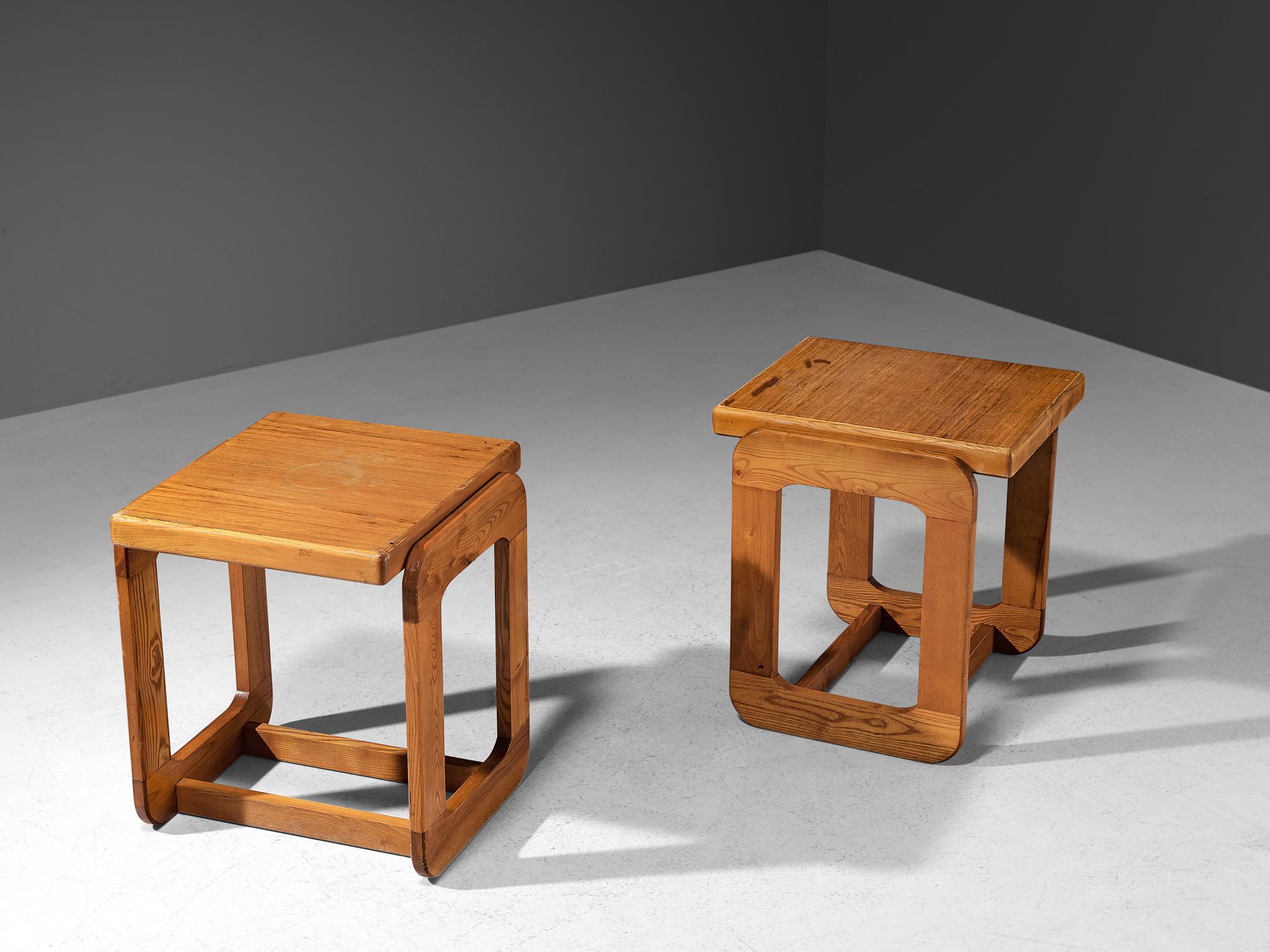 Cubic Side Tables in Ash For Sale at 1stDibs