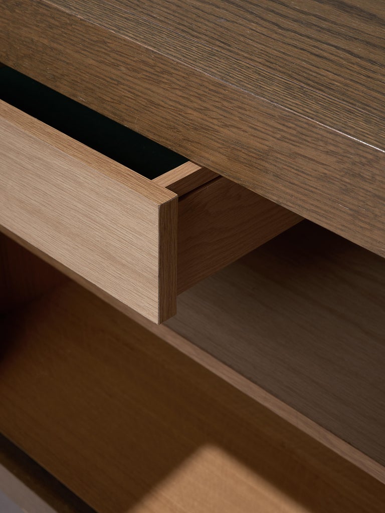 Cubic Sideboard in Stained Oak with Inlayed Doors at 1stDibs