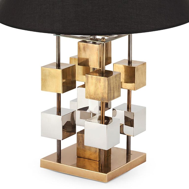 Cubism Table Lamp with Gold and Chrome Finish For Sale at 1stDibs ...