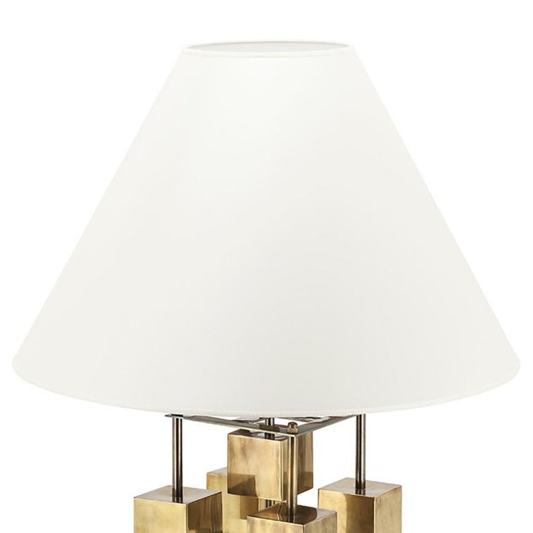 Cubism Table Lamp with Gold and Chrome Finish For Sale at 1stDibs ...