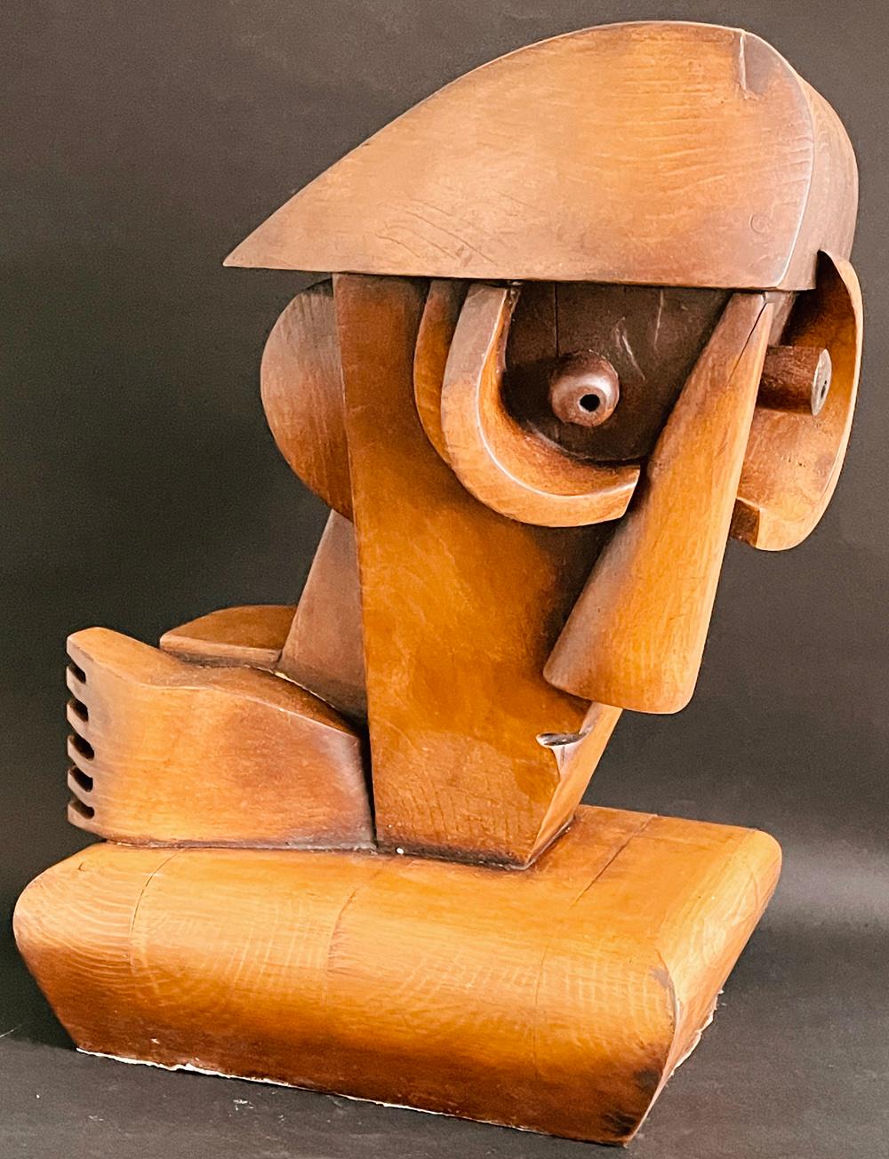 "Cubist Air Pilot, " Unique Wood Sculpture of 1920s Airplane Pilot ...