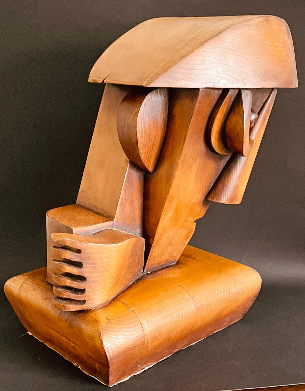 "Cubist Air Pilot, " Unique Wood Sculpture of 1920s Airplane Pilot ...
