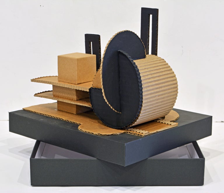 Cubist Bauhaus Style Architectural Cardboard Table Sculpture by Virgil ...