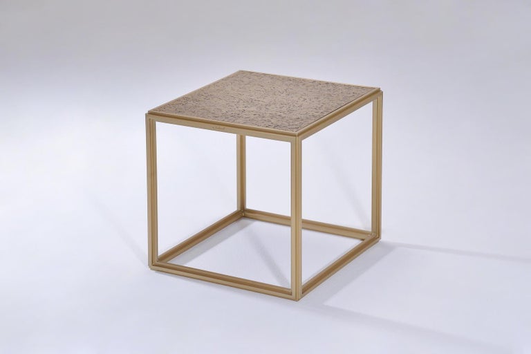 Cubist Bronze and Brass Occasional Square Table, by P. Tendercool For ...