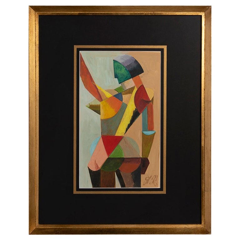 Cubist French Tempera on Paper at 1stDibs