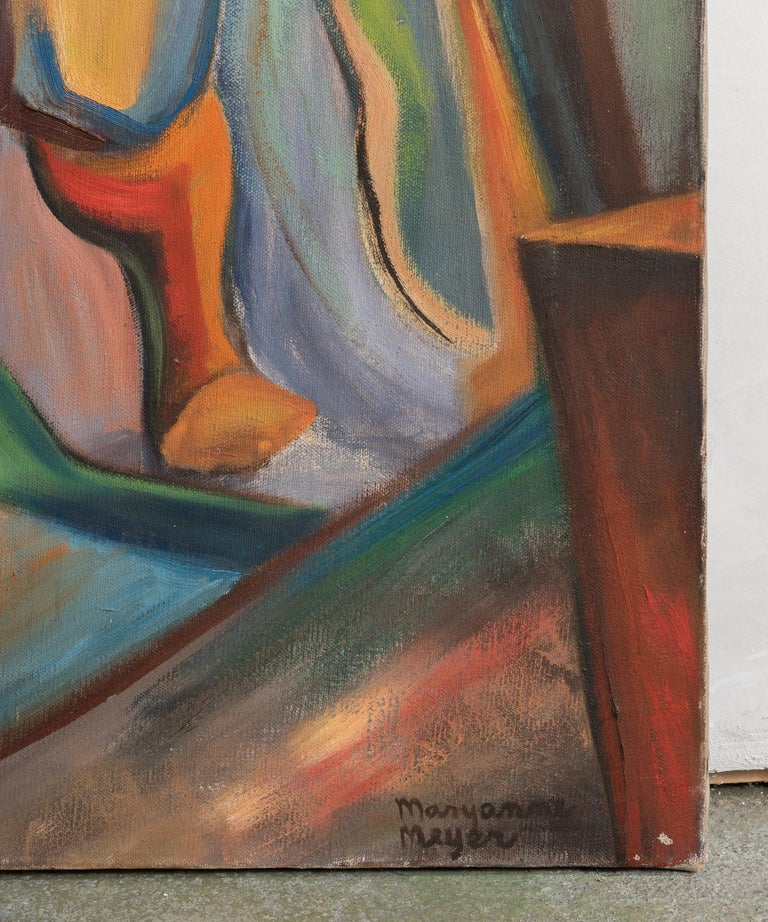 Cubist Oil Painting by Mary Ann Meyer, America, 20th Century For Sale ...