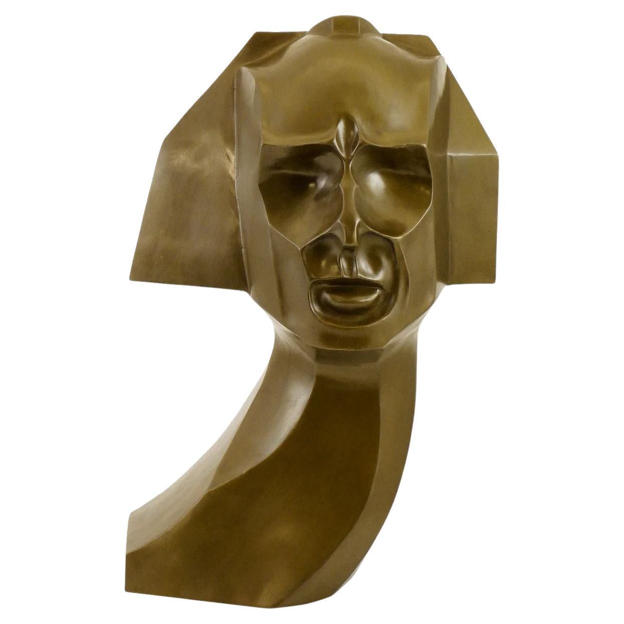 Erwin Meijer - Blockhead Bronze Sculpture Contemporary Face Cubist ...