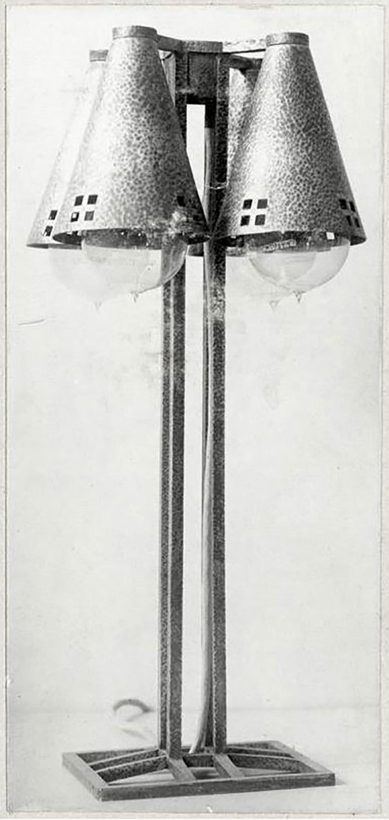 Cubistic Josef Hoffmann / Wiener Werkstätte Table Lamp, Re Edition For ...