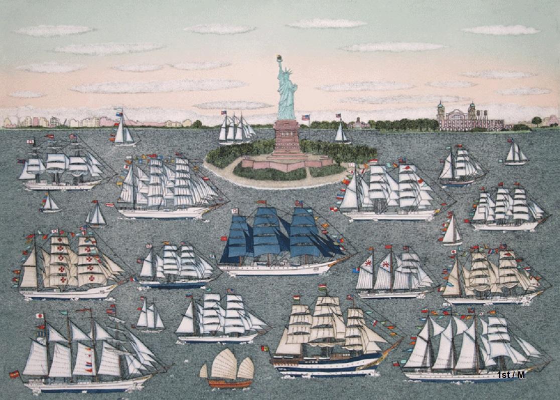 Cuca Romley - Hand Colored Etching - Rockefeller Center, New York (Edn ...