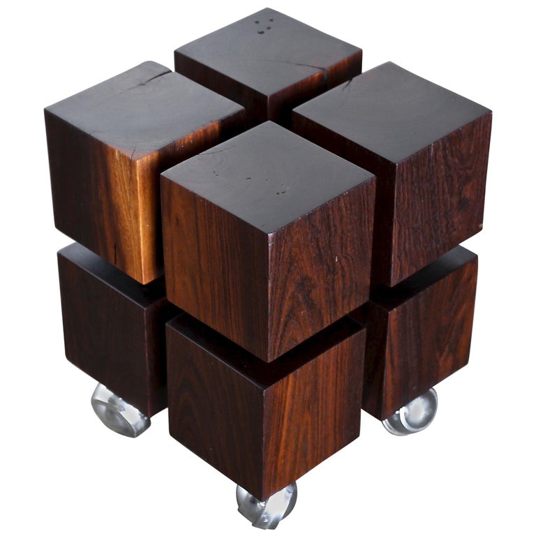Cueramo Wood Occasional Cube Table For Sale at 1stDibs