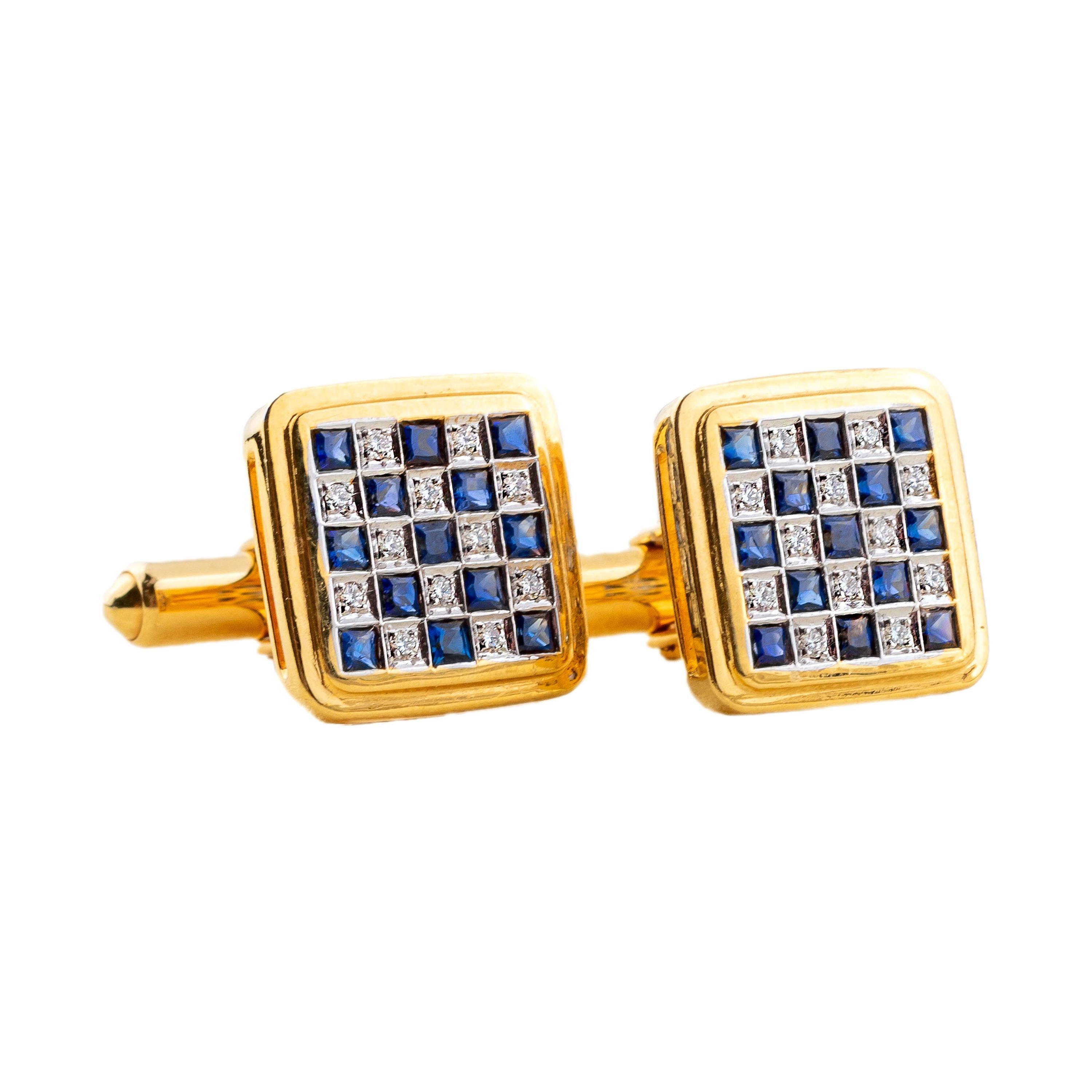 Vintage Balmain Gold Plated Cufflinks, 1980s For Sale at 1stDibs