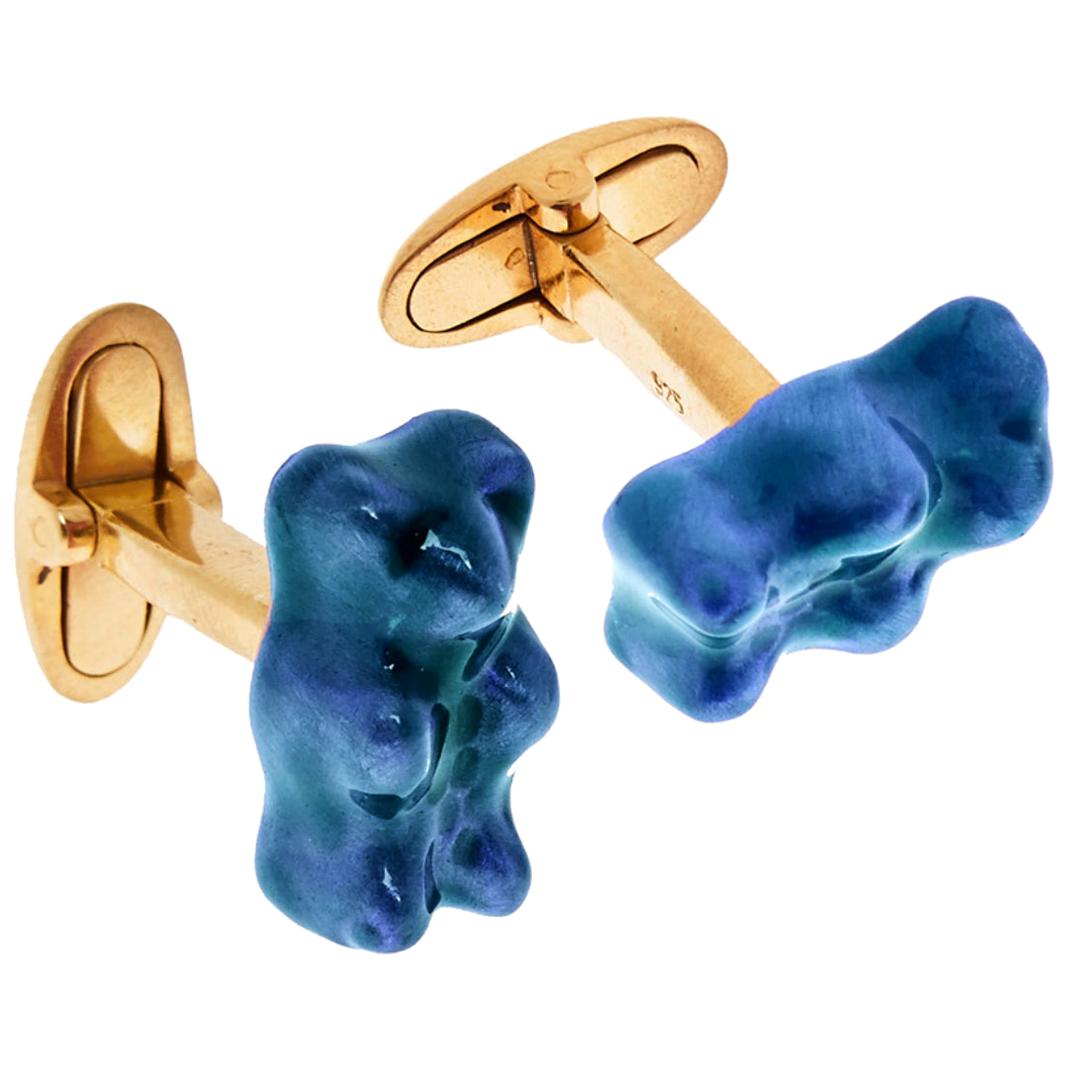 Cufflinks Gummy Bear Unisex Gift 18 Karat Silver Gold-Plated Greek ...