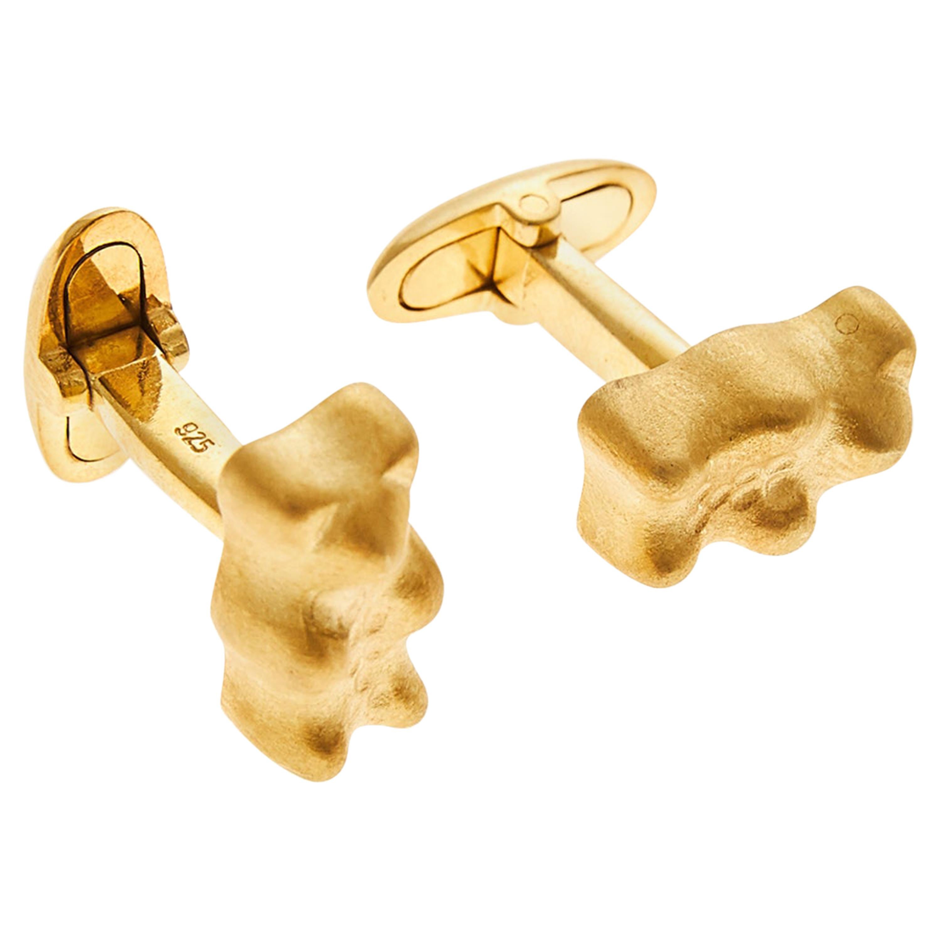 Cufflinks Gummy Bear Purple Unisex Gift 18k Gold-Plated Silver Greek ...