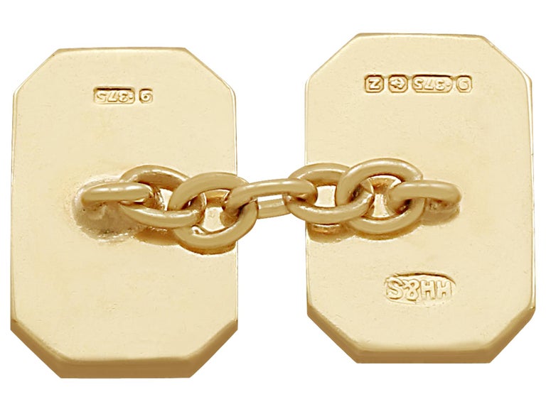Vintage 1948 Cufflinks in 9 Karat Yellow Gold at 1stDibs
