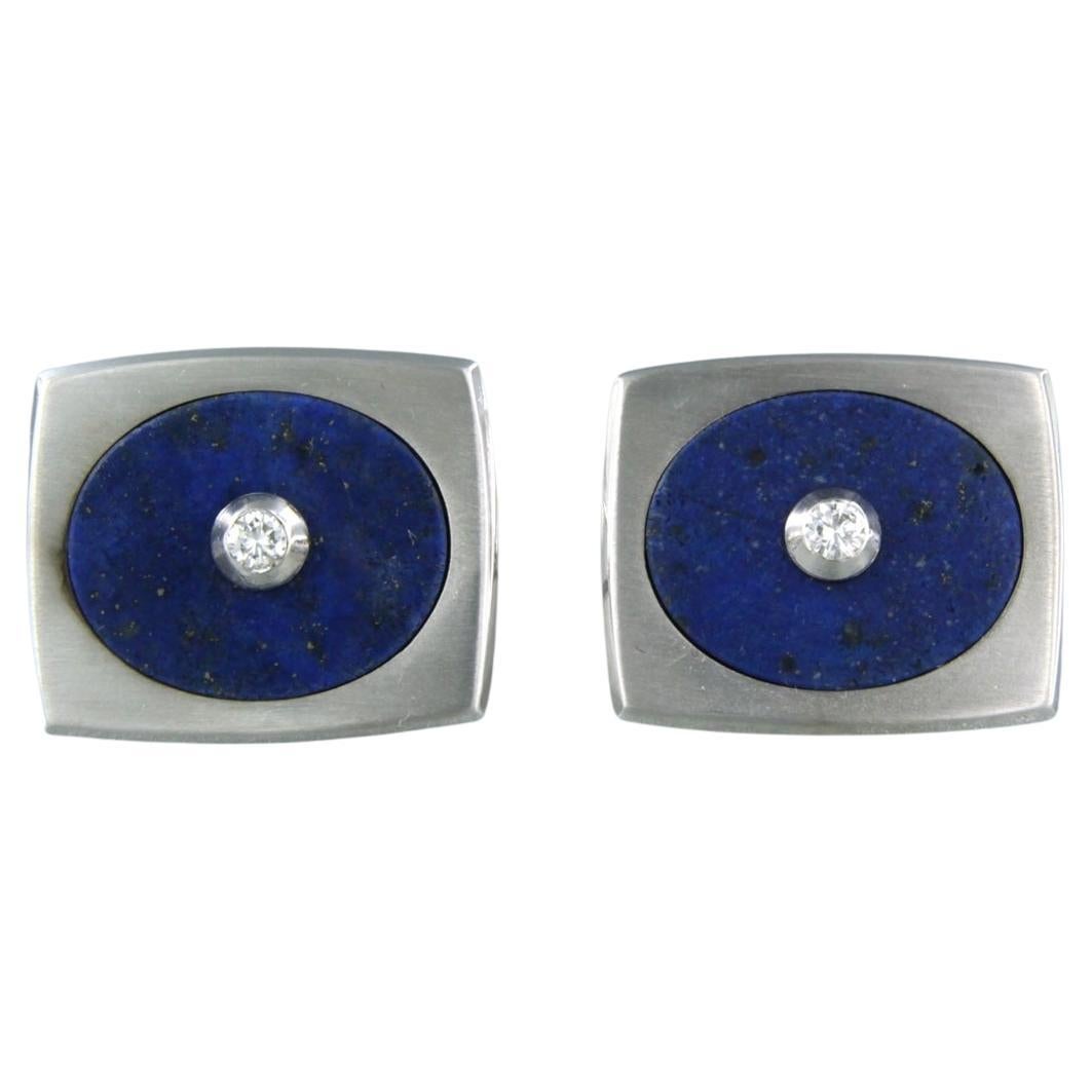 Natural Lapis Lazuli Cufflinks 14k Y Gold 40 CTW Certified For Sale at ...