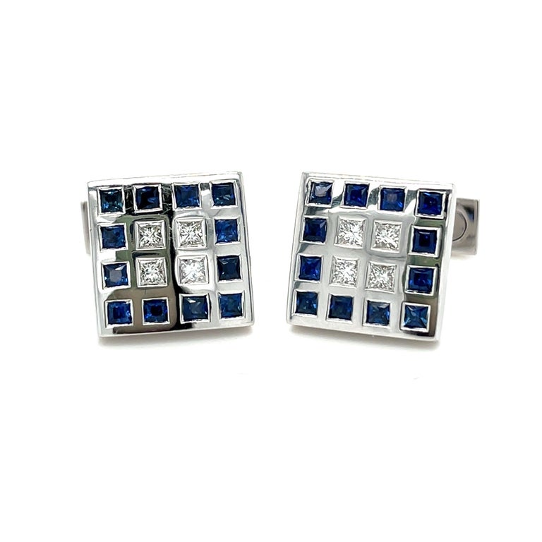 Cufflinks Natural Princess Cut For Sale at 1stDibs