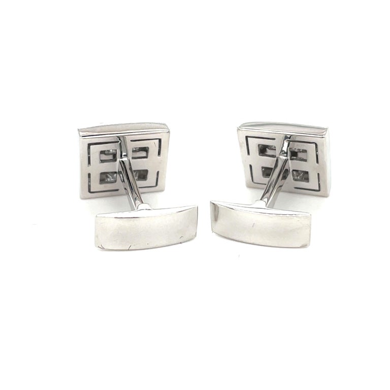 Cufflinks Natural Princess Diamond For Sale at 1stDibs