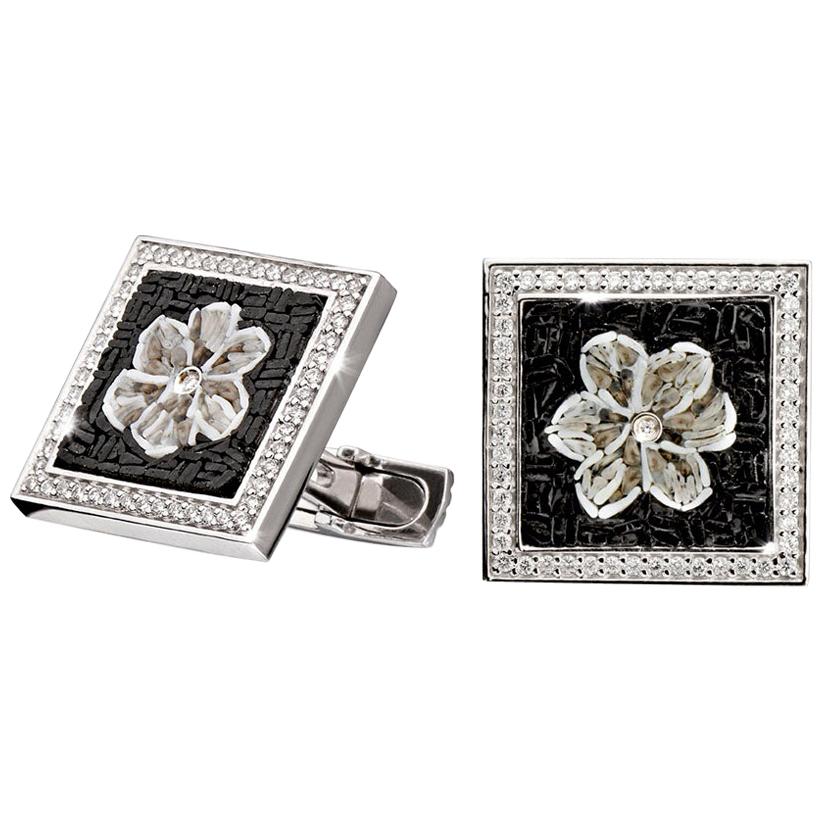 Globe Mosaic Cufflinks For Sale at 1stDibs