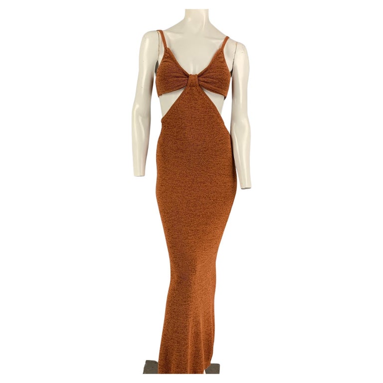 CULT GAIA Size S Rust Cotton Polyester Serita Knit Dress For Sale at ...